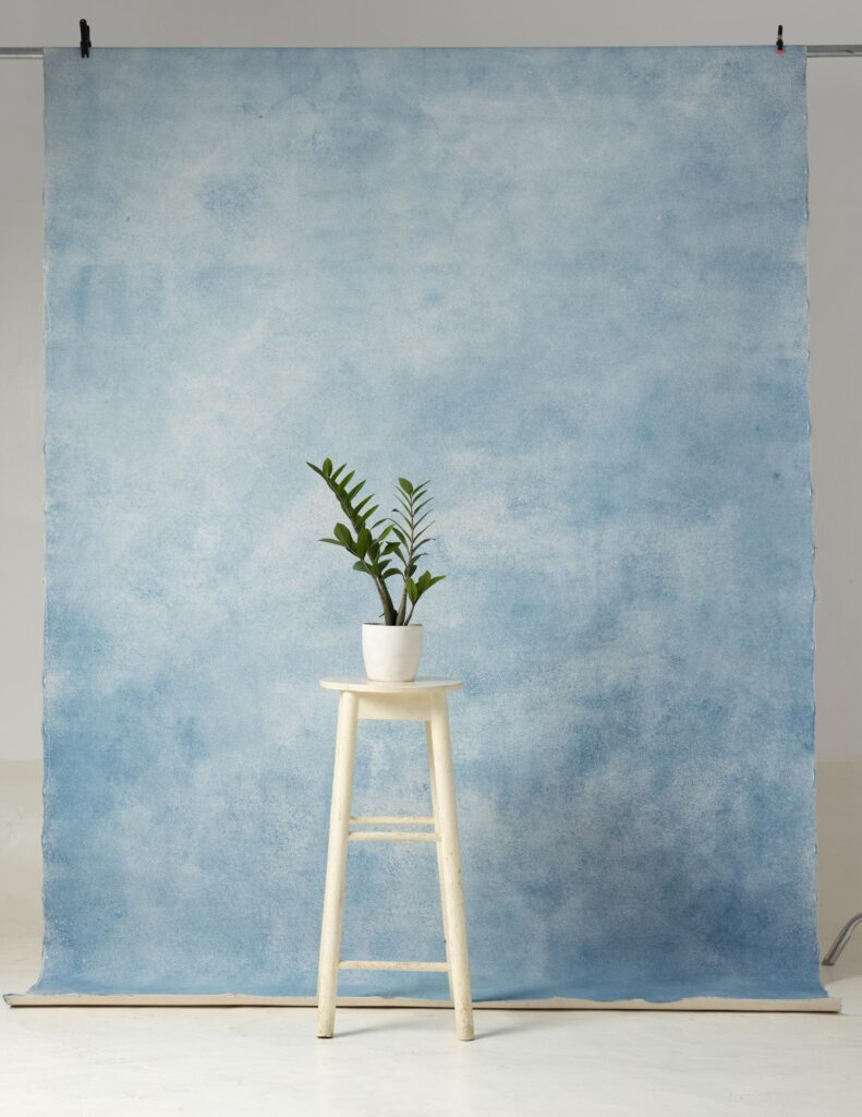 Blue Rain Painted Canvas Backdrop (RN#228) - Zen Backdrops